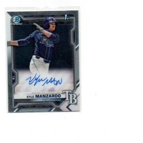 2021 Bowman Chrome 1st Auto Kyle Manzardo CDA-KM ROOKIE RC Guardians ...