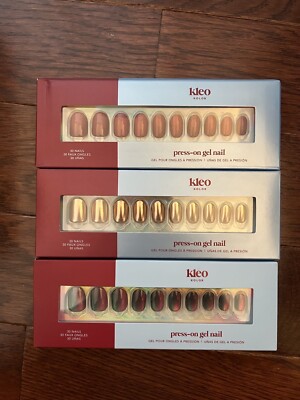 Kleo Kolor Nails ~ Lot of 3 Short Round Press Ons ~ NIB | eBay