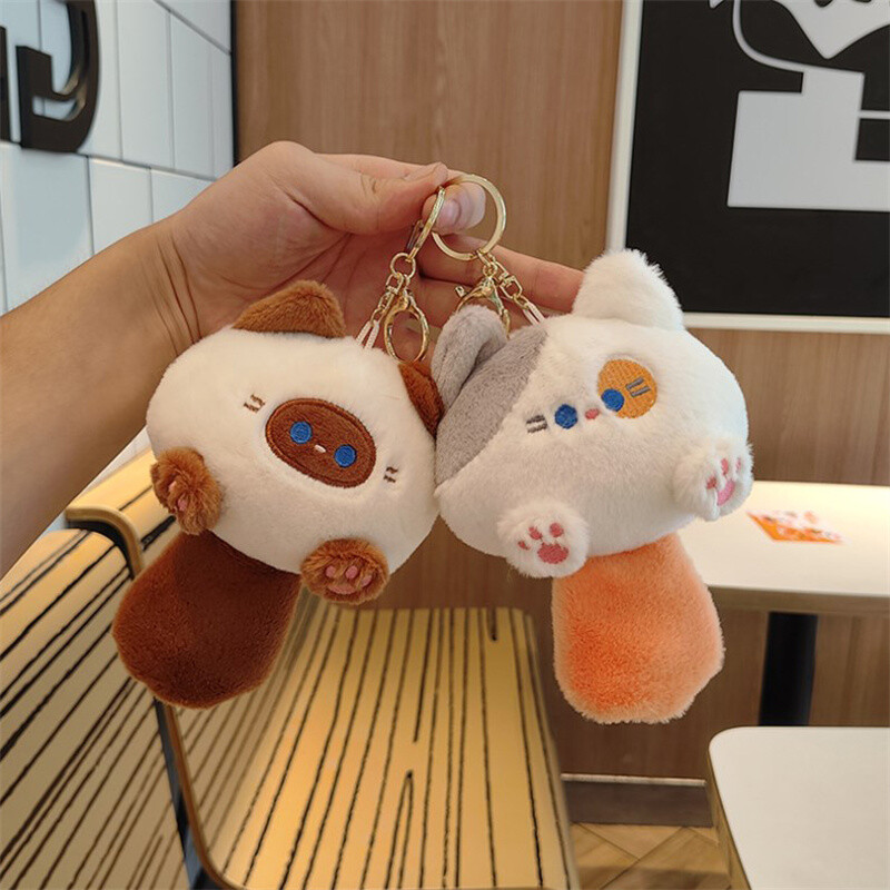 Kawaii Soft Stuffed Animal Little Cat Keychain Plush Bag Car Pendant ...