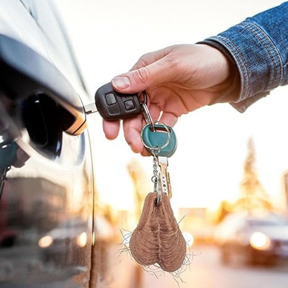 Craft Hairy Balls Keychain Testicle Design Keyring Creative Car ...