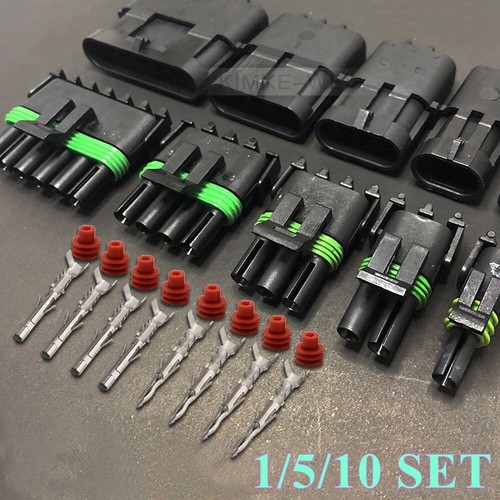 1/2/3/4/6 Pin/Way Male & Female Delphi Weather Pack Sealed Connector ...