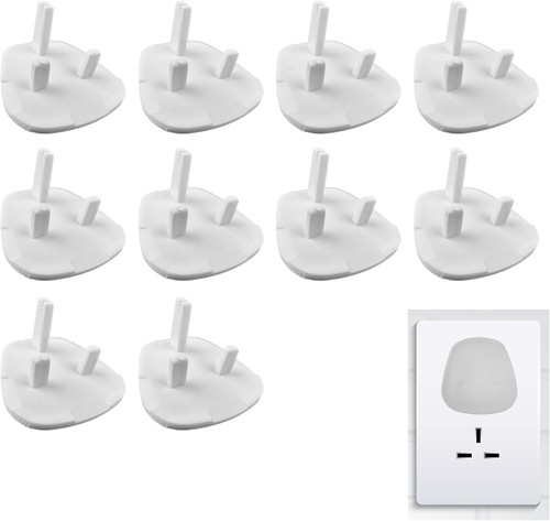 10Pk Plug Socket Covers Baby Child Proof Home Safety Electrical 3 Pin ...