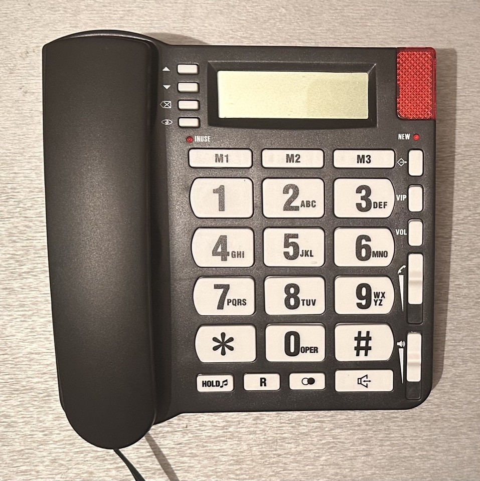 Asda Tech Big Button Landline Telephone Hands Free Caller Display Home ...