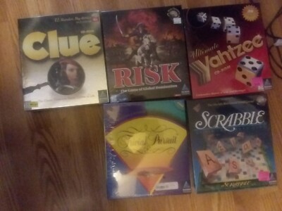 Big Box - still shrink-wrapped - 5 PC games - Risk, Clue, Scrabble ...