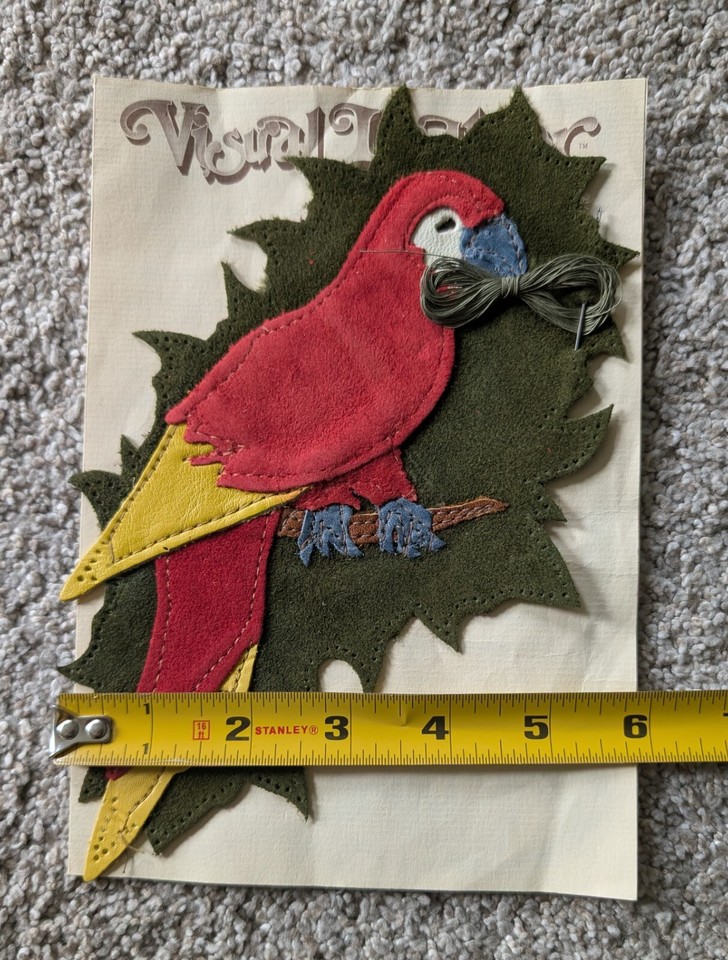 Vintage leather parrot patch 8” bird sew on Above Board Trading 70s | eBay