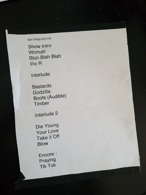 Kesha Warrior Tour Setlist
