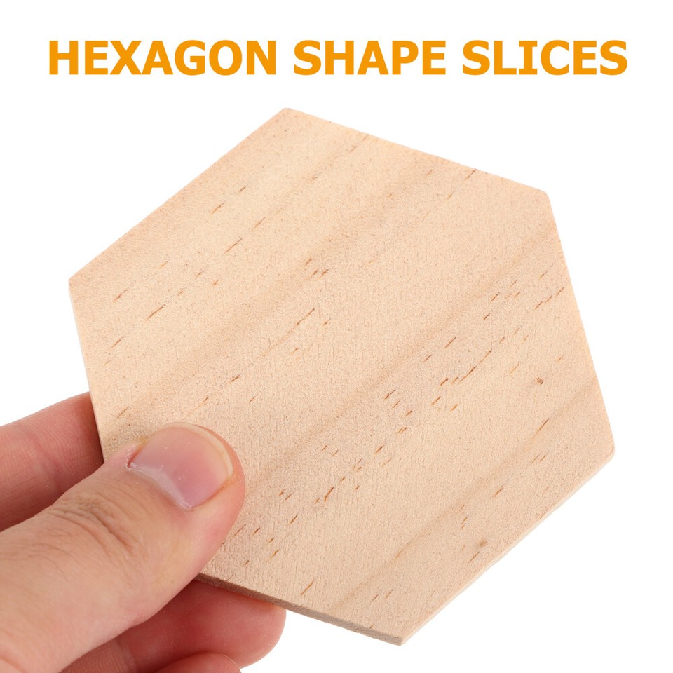 25 Pcs/Pack Unlackiert Holz Hexagon Holz Hexagon Discs Holz Discs | eBay