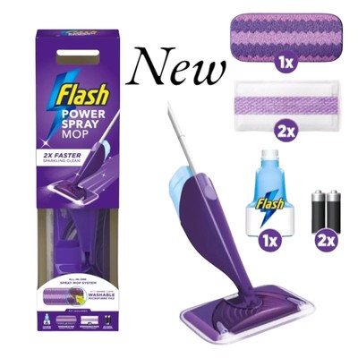 Flash Power Spray Mop All-in-One Starter Kit Dual Spray Mop For all ...
