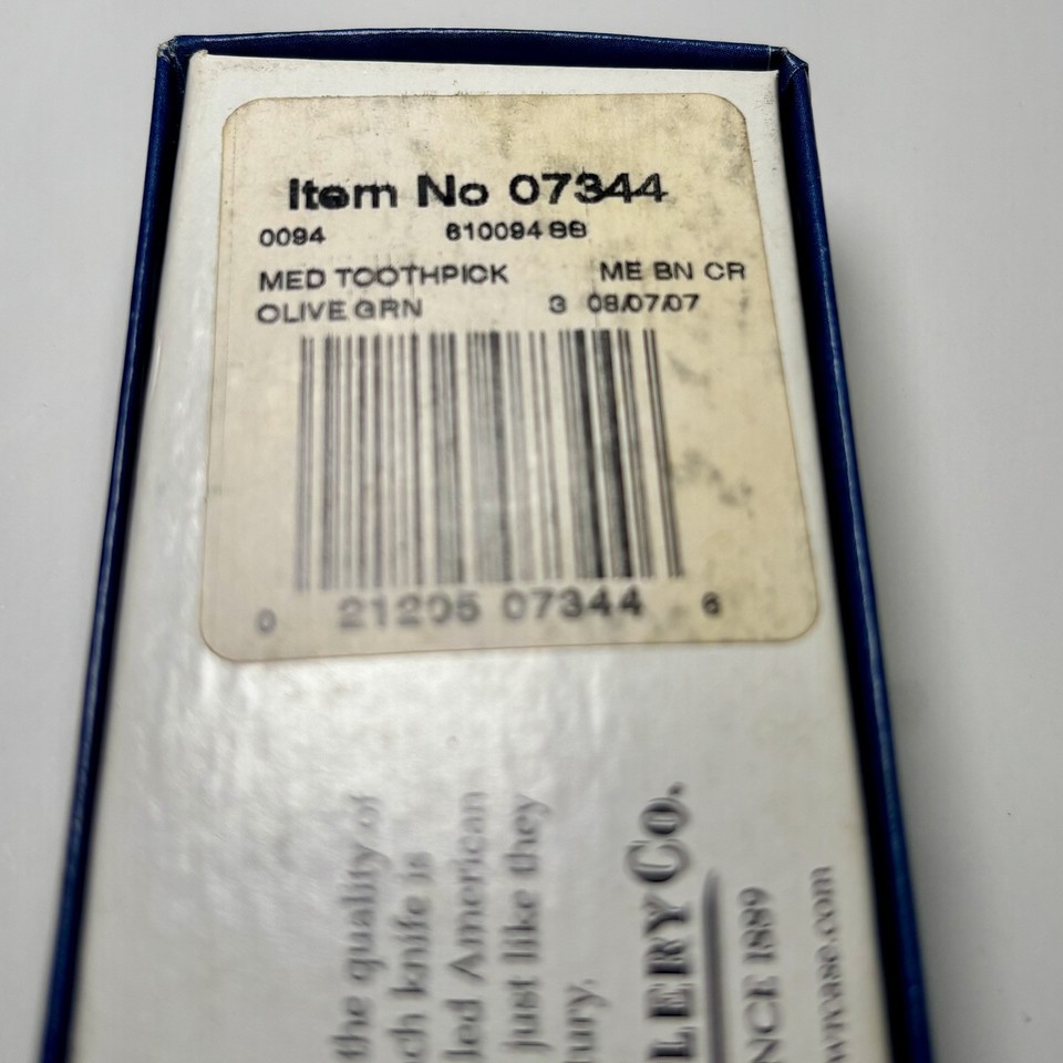 Case XX Medium Texas Toothpick Knife Olive Green Bone 610094 Crandall ...