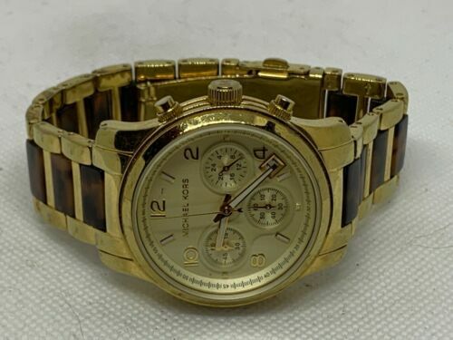 Michael Kors MK5659 Women's Watch Chronograph Gold Tortoise Acetate ...