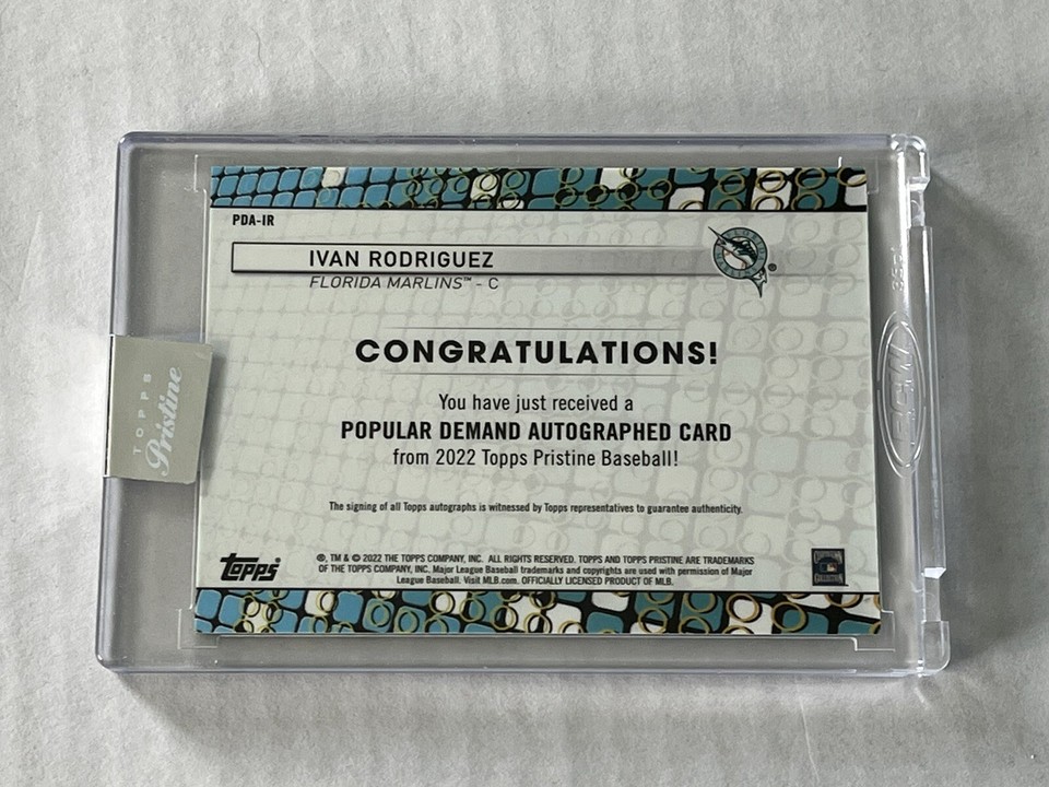 Ivan Rodriguez 2022 Topps Pristine Popular Demand Autograph Auto SP ...