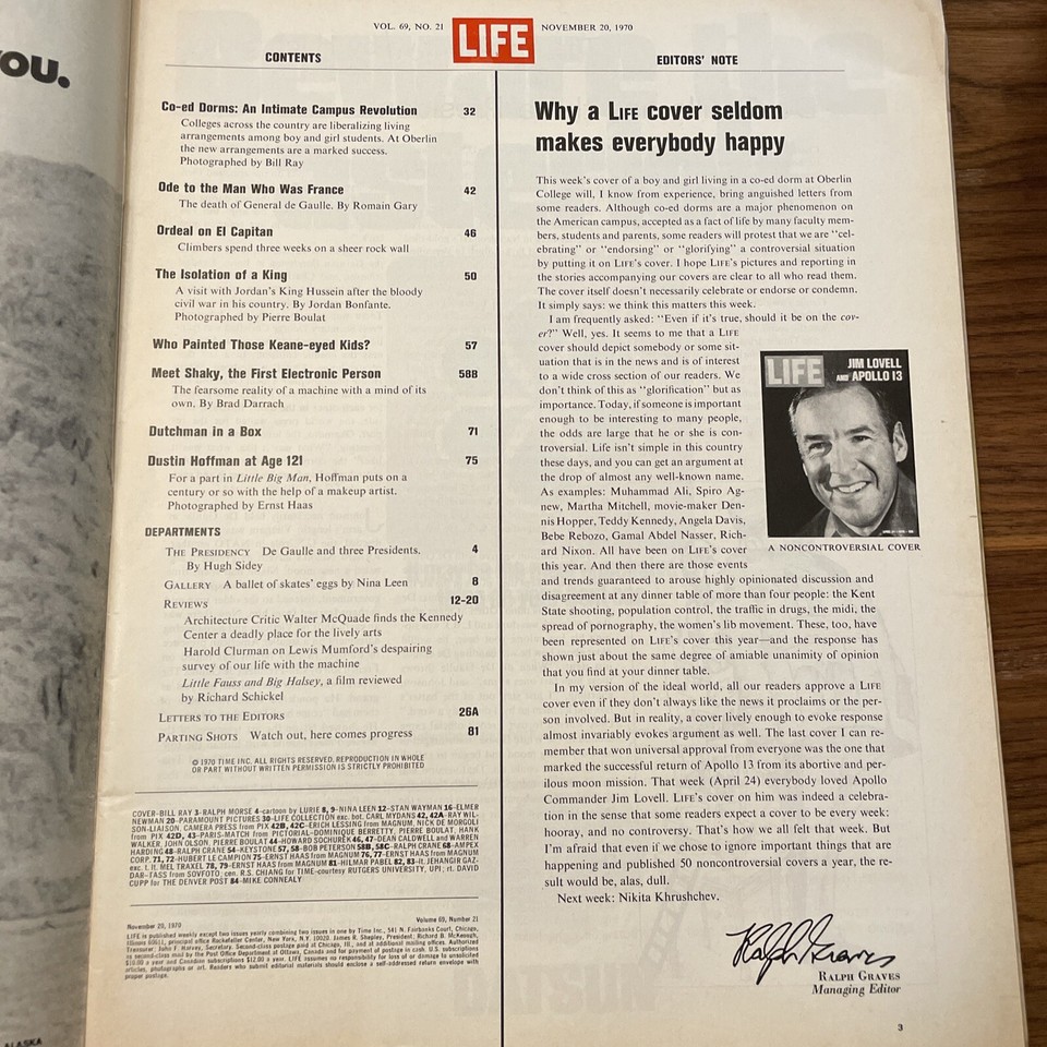 LIFE MAGAZINE NOVEMBER 20 1970 CO-ED DORMS | eBay