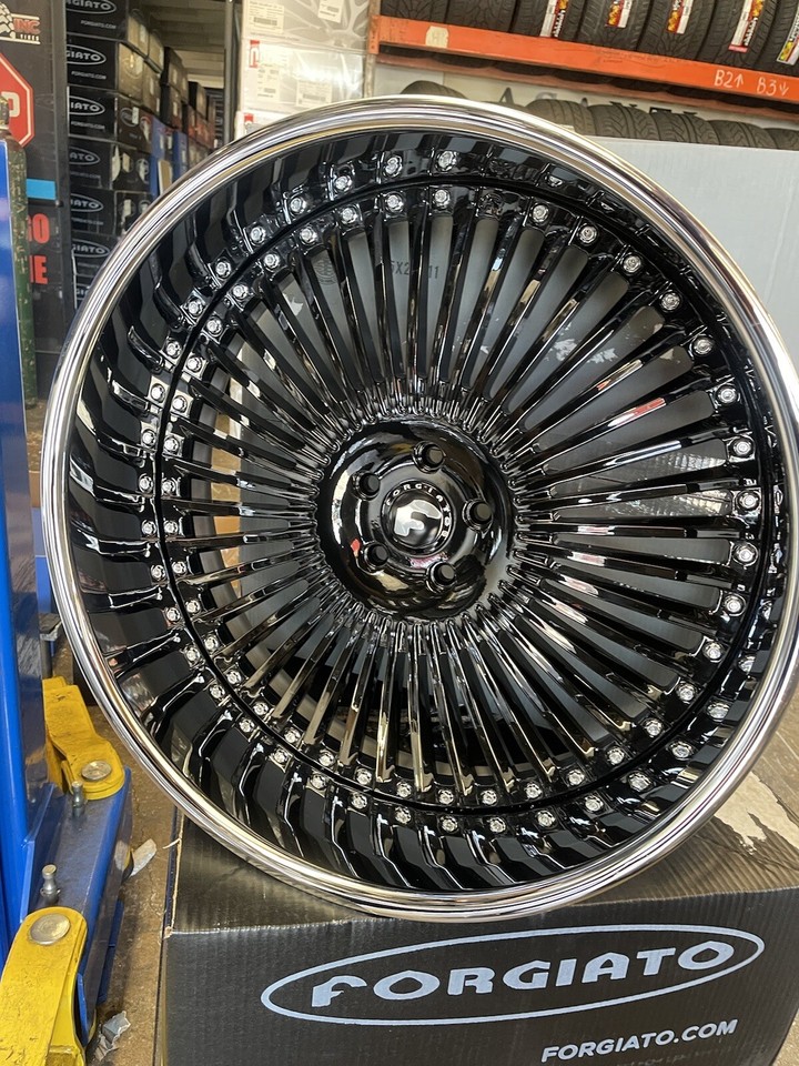 24x9-10 FORGIATO TRIMESTRE OLD SCHOOL CAPRICE CUTLASS IMPALA WHEEL TIRE ...