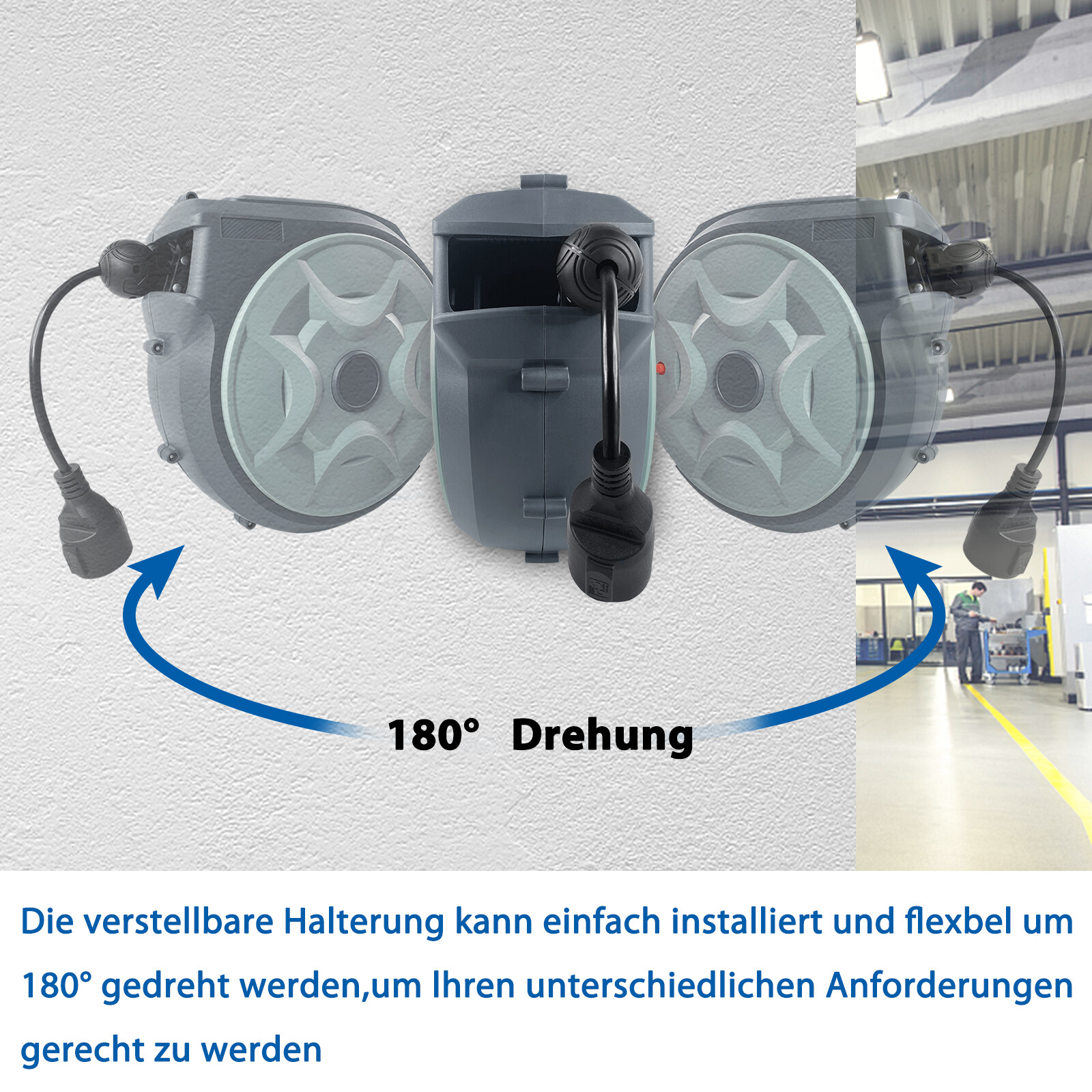 Kabelaufroller Automatischer Kabeltrommel 20m Automatik Kabel Rolle ...