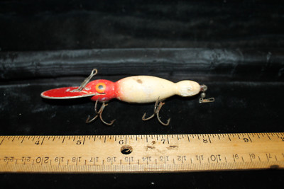 Antique Wooden Luxon Fishing Lure Red White 4-1/2" | eBay