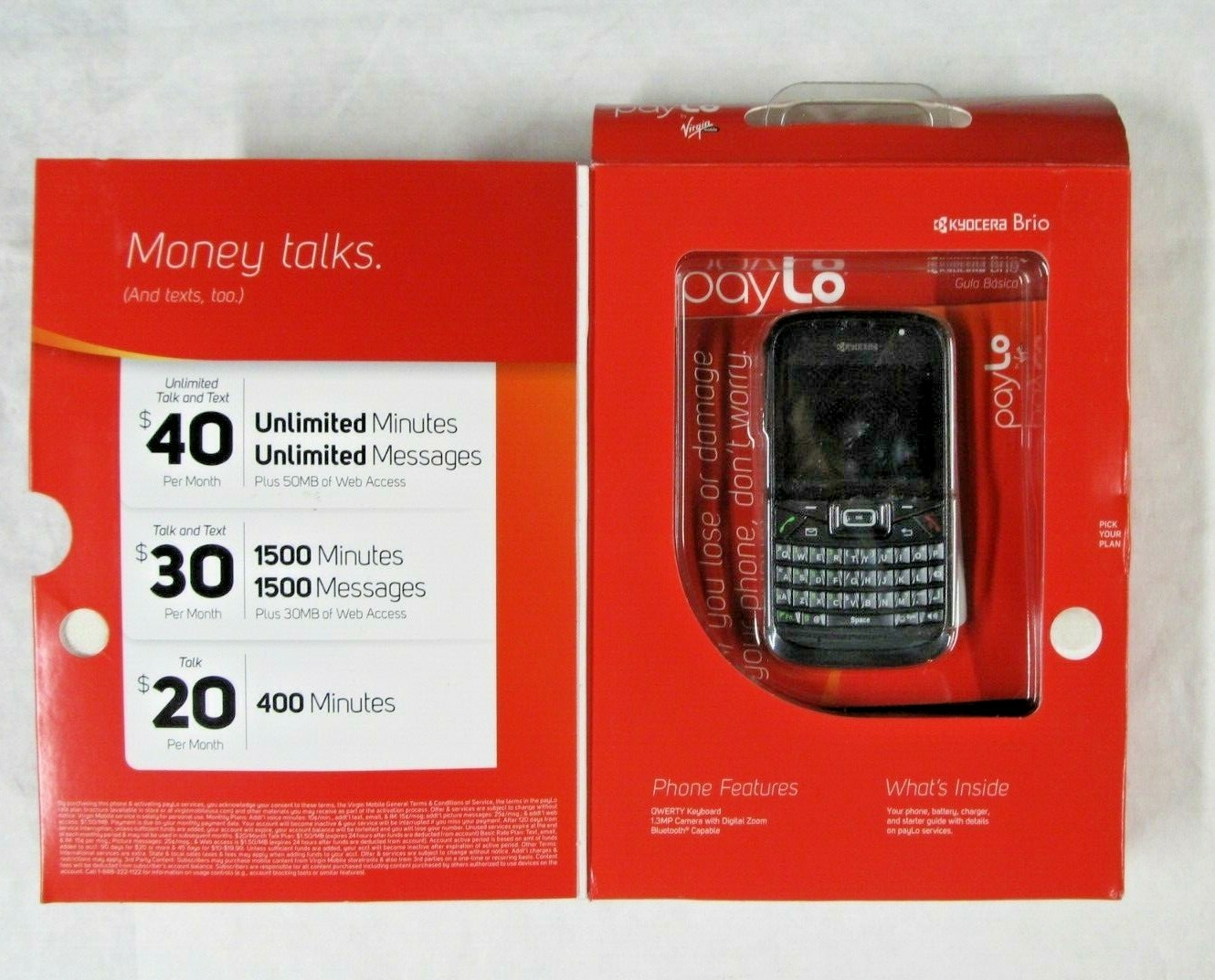 Paylo by Virgin Mobile Kyocera Brio Kys3015apb QWERTY Phone for sale ...