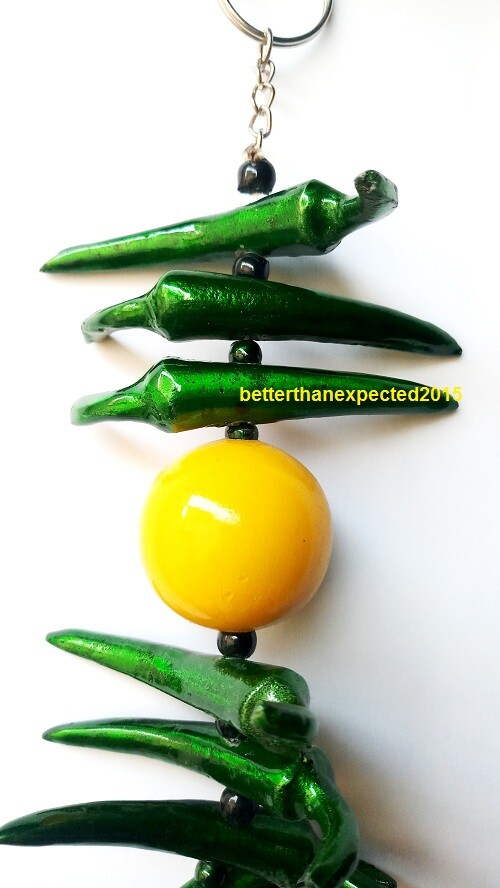 Lemon & Chili Nimbu Mirchi Antique Lucky Charm Evil Eye Metal Hindu ...