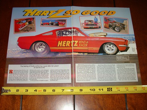 1966 MUSTANG GT 350H HERTZ RENT A RACER RACE CAR ORIGINAL 1992 ARTICLE ...