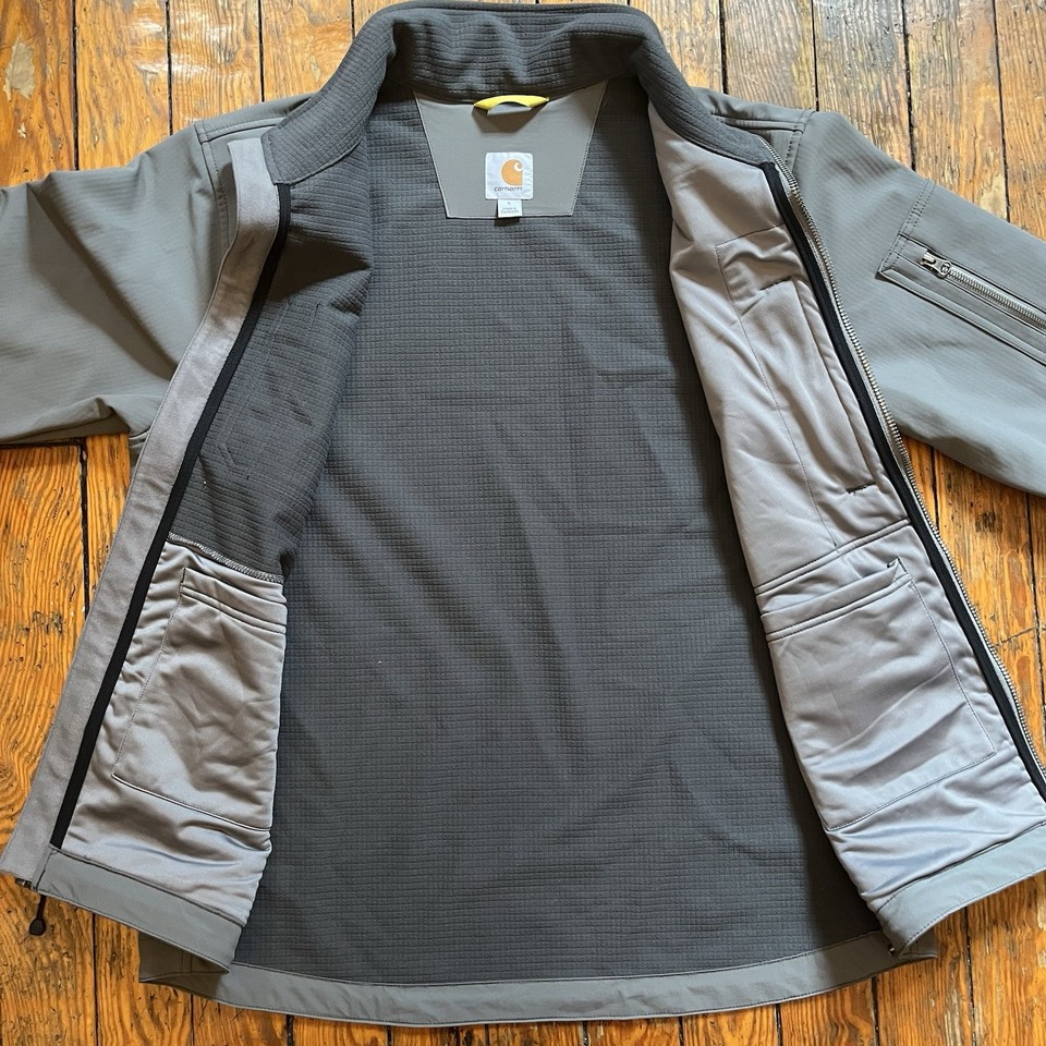 Carhartt Rough Cut Soft Shell Jacket Mens Large Gray 102703 Full Zip ...