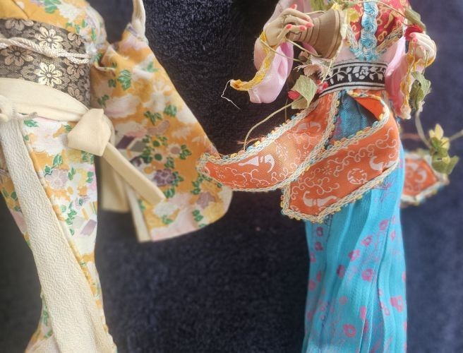 VINTAGE ASIAN JAPANESE GEISHA DOLL HANDMADE LOT OF 3 ***WOW*** | eBay