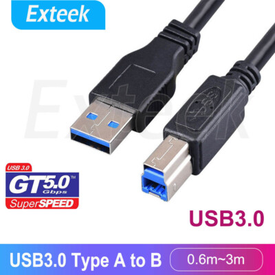 USB 3.0 Type A Male to B Printer Cable For HP Canon Dell Brother Epson ...
