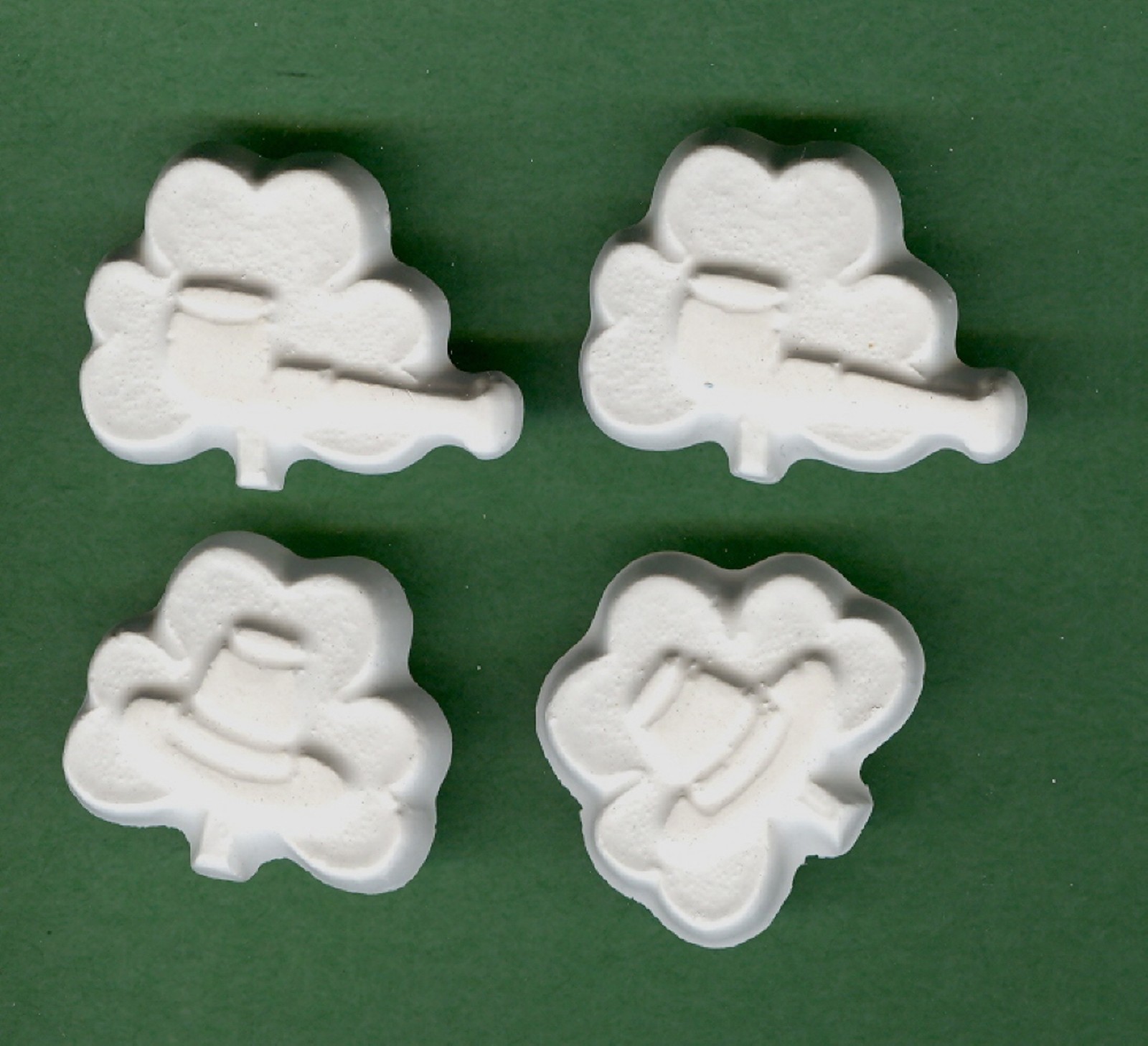 Shamrock w/pipes & hats plaster of Paris painting project. Set of 12 ...