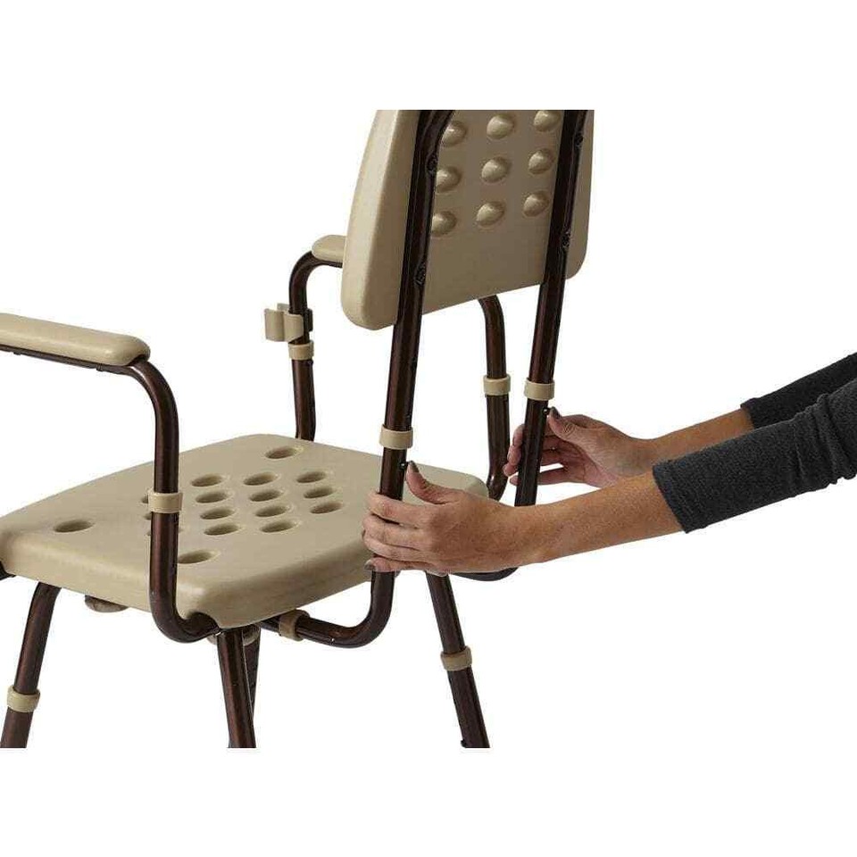 Shower Bath Seat Stool Chair Back Rest Microban Non Slip Rubber Tip ...
