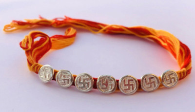 925 SILVER MAULI KALAWA RAKHI BRACELET 1Pc Kalaya Hindu Charms- Pooja ...