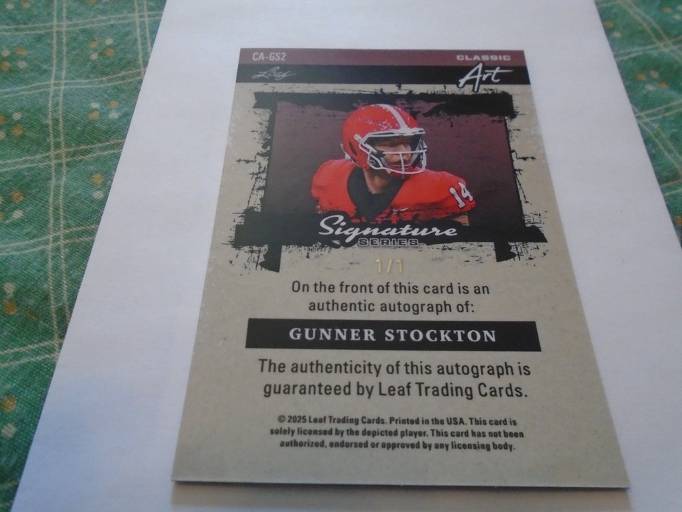 Gunner Stockton 2025 Leaf Signature Series ART LAVA 🔵 Auto 1/1 #CA-GS2 ...