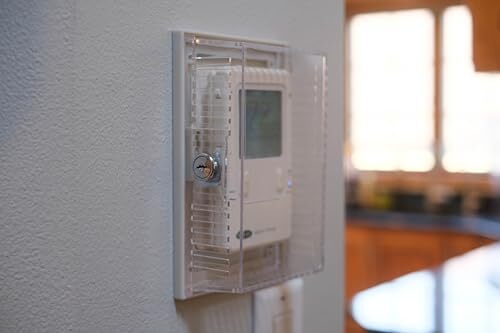 A/c Thermostat Lock Box With Key L 1pk Plastic Locking Wall Thermostat ...