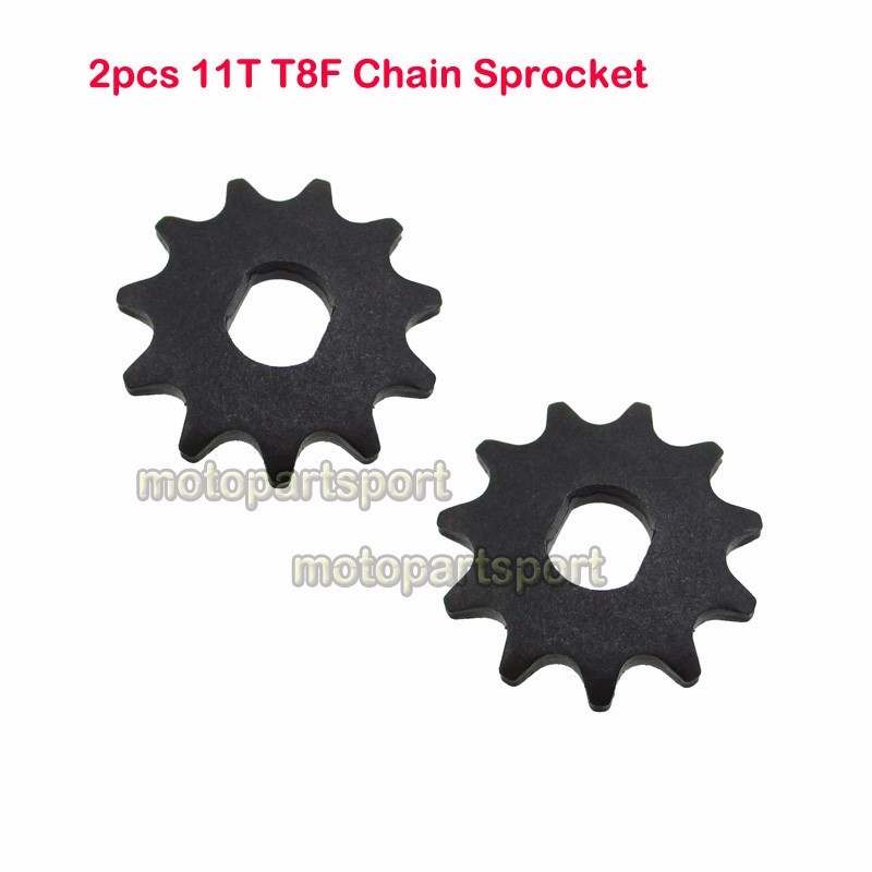 2x T8F Chain 11T Sprocket Motor Engine Pinion Gear For MY1020 Electric ...