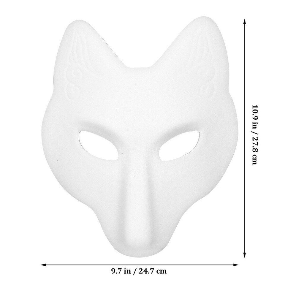 3pcs Blank Fox Masks Blank Masks DIY Hand Painted Masks Masquerade Fox ...