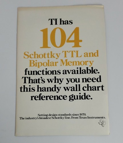 Texas Instruments Schottky TTL & Bipolar Memory Advertisement Vintage ...
