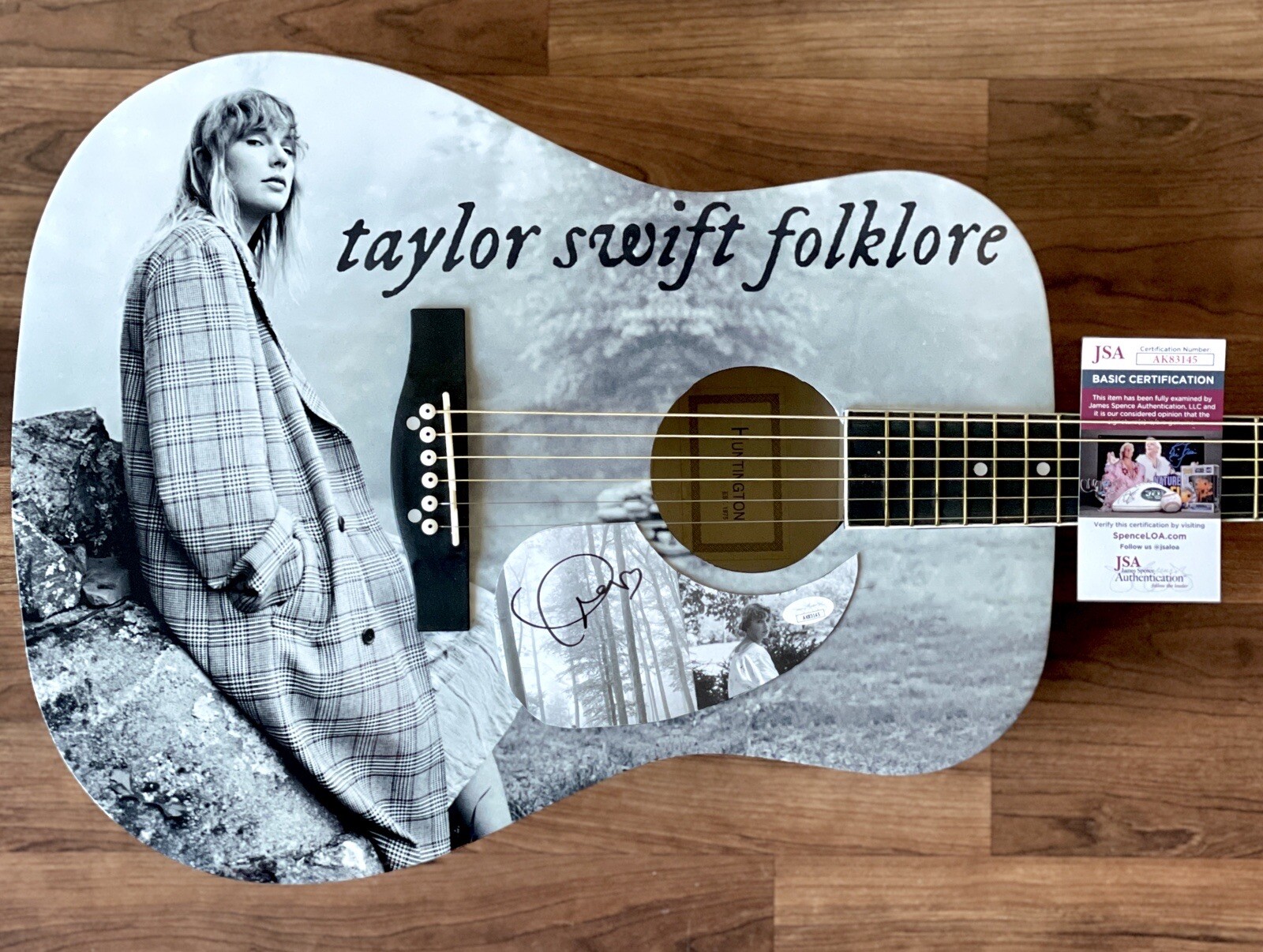 TAYLOR SWIFT Signed Guitar JSA COA Custom 1/1 FOLKLORE AUGUST CARDIGAN ...