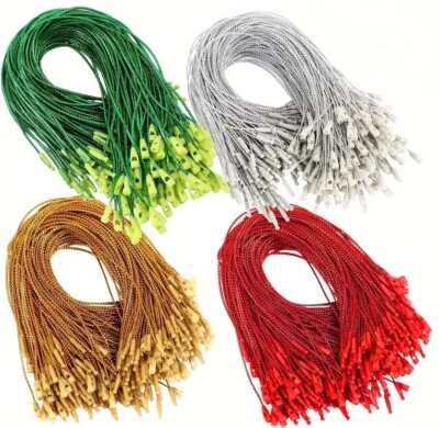 100pcs Hang Tag Cotton Rope Cords String Plastic Snap Garment Tags ...