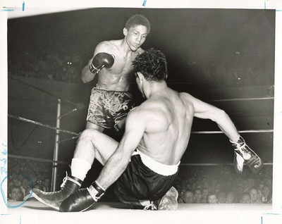 DON JORDAN Vintage Boxing Photo 1950s Ring Match B&W Black Boxer | eBay