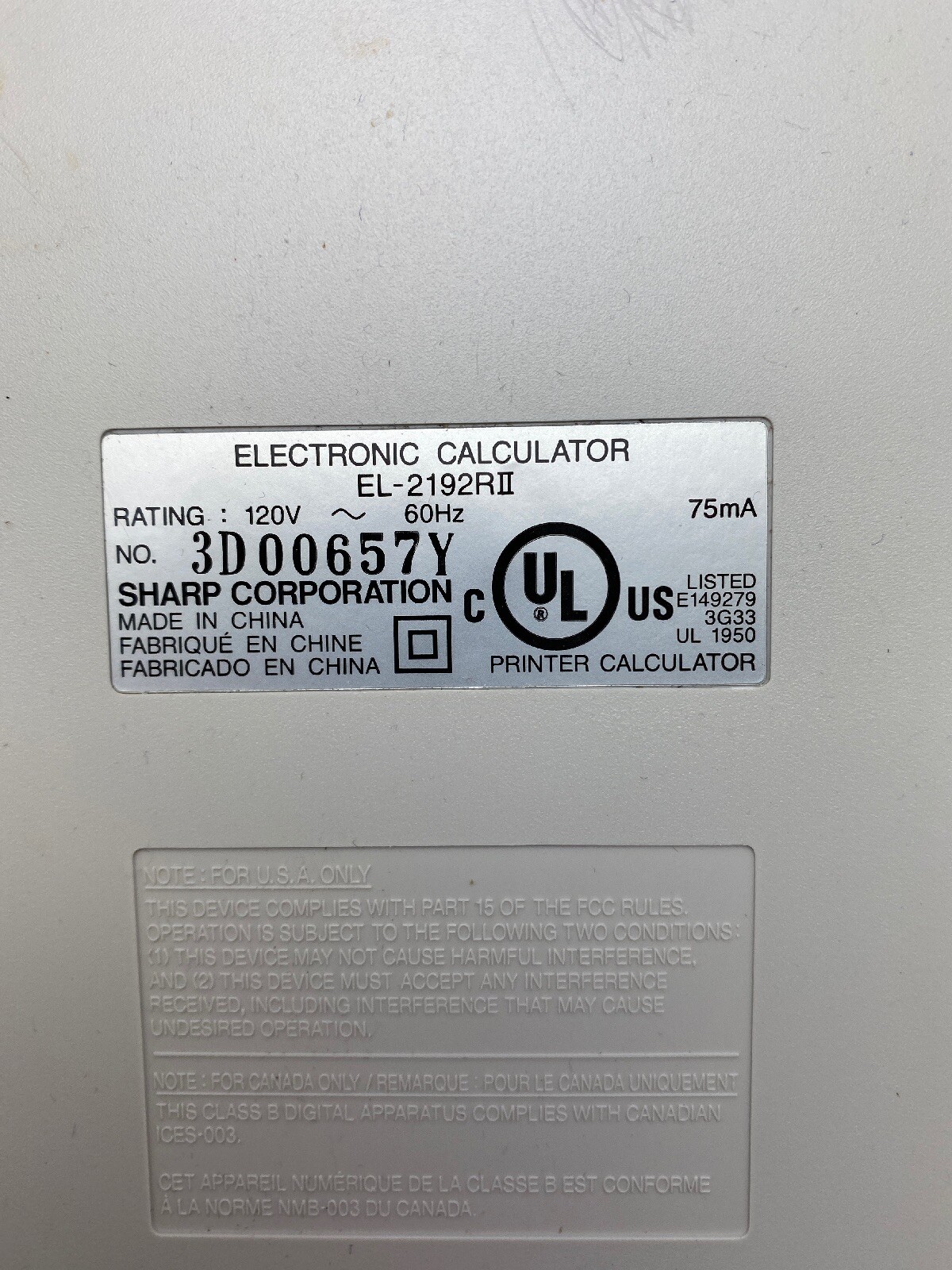 Sharp EL-2192RII Accounting Calculator 12 Digits 2 Color Printing ...