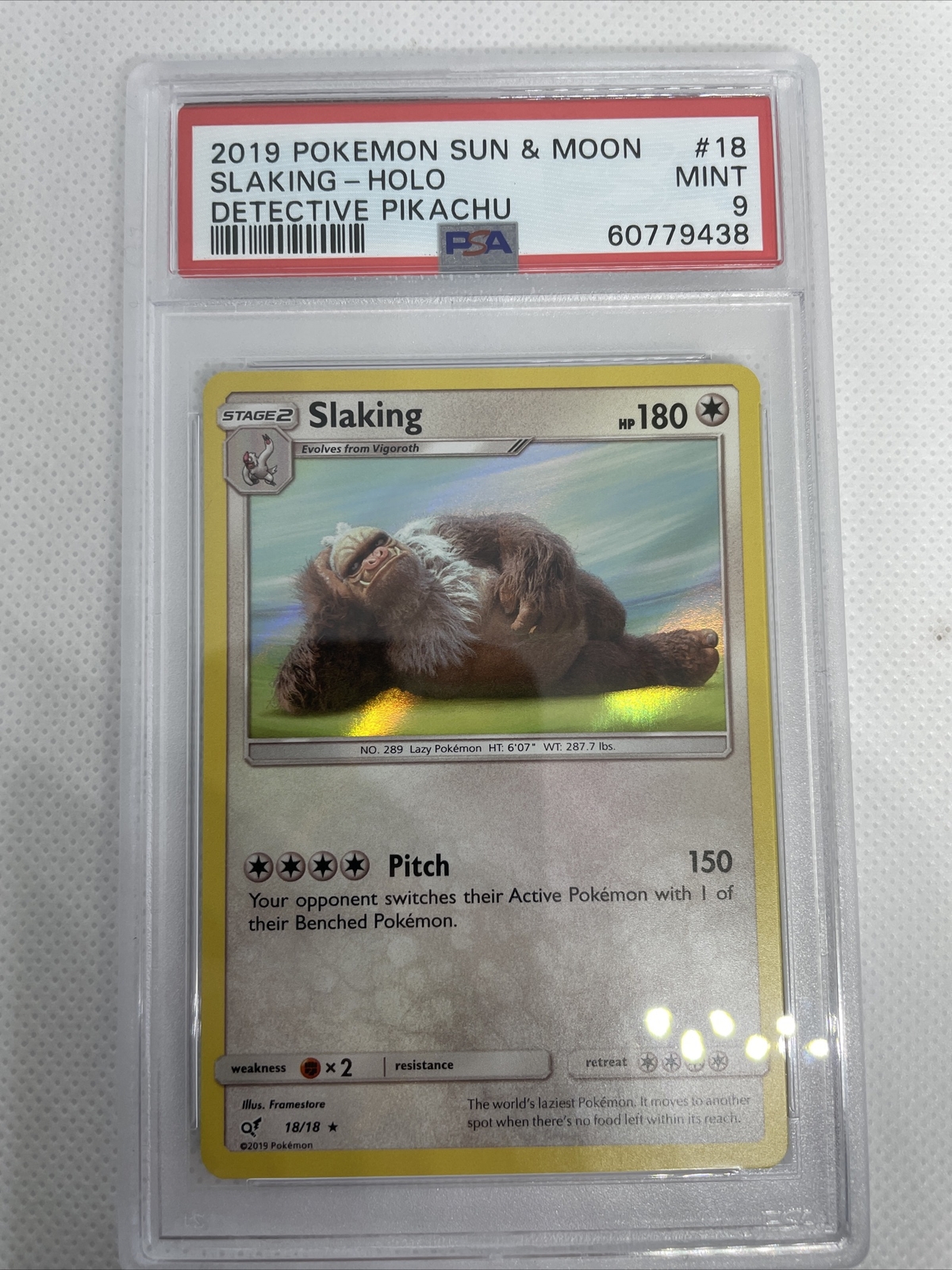 Pokemon Slaking Holo 18/18 Detective Pikachu Sun & Moon PSA 9 | eBay