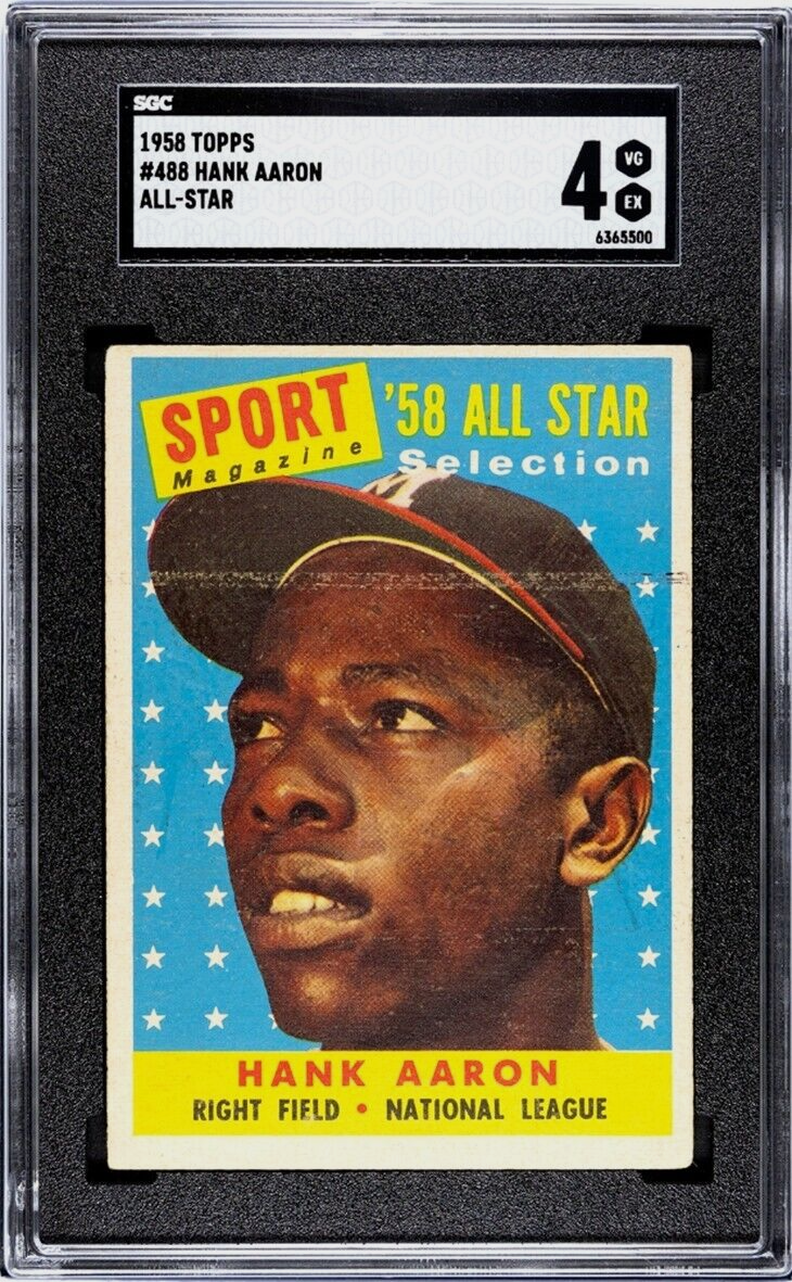 Hank Aaron 1958 Topps All-Star SGC 4 Baseball Card Vintage Braves MLB ...