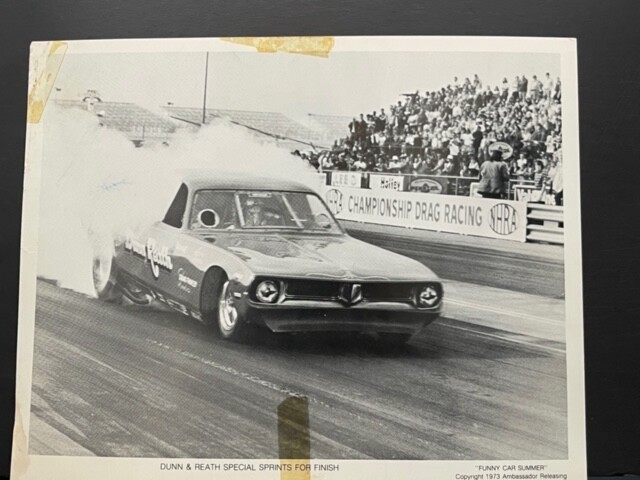 VRHTF NHRA VERY COOL "JIM DUNN" PR SHOT FROM FUNNY CAR SUMMER PR FOLDER ...