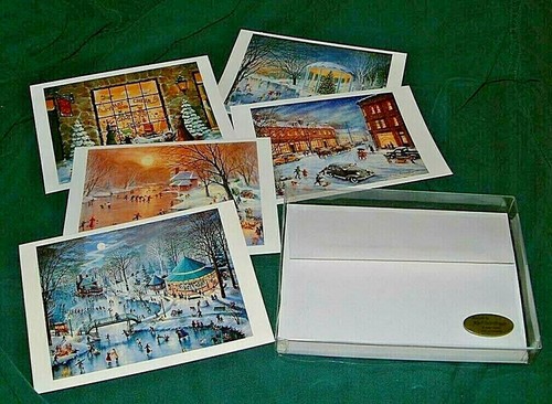 Box of 8 ASSORTED R.I. CHRISTMAS HOLIDAY NOTE CARDS, artist Karl ...