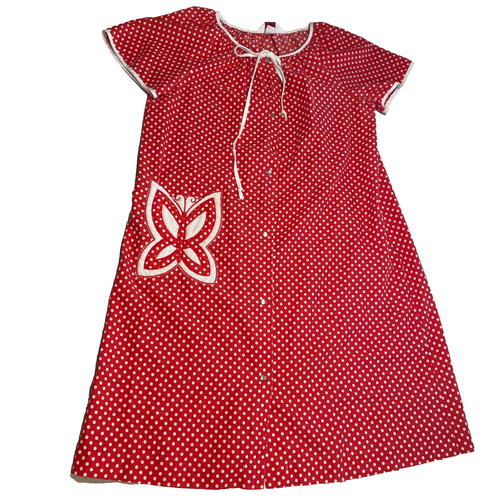 Komar Womens Vintage 50s House Coat Button Down Robe Polka Dot ...