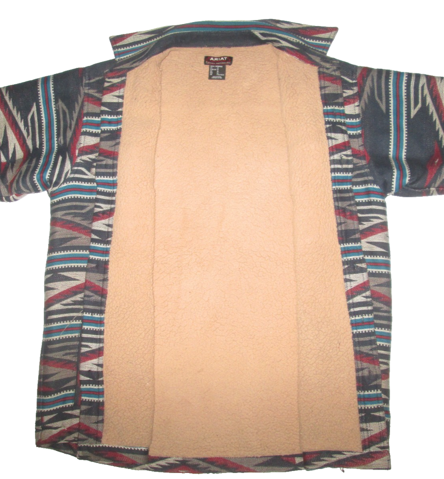 Ariat Retro Chimayo Aztec Sherpa Lined Shirt Jacket Men's M | eBay