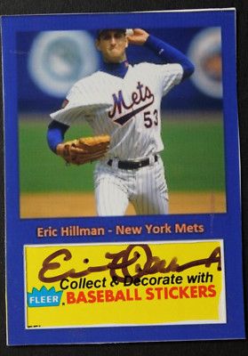 Eric Hillman New York Mets Custom Cut Autograph Signed Fleer Trading ...