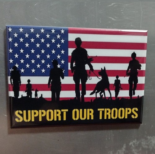 Support Our Troops American Flag Magnet for Refrigerator Safe Fridge ...