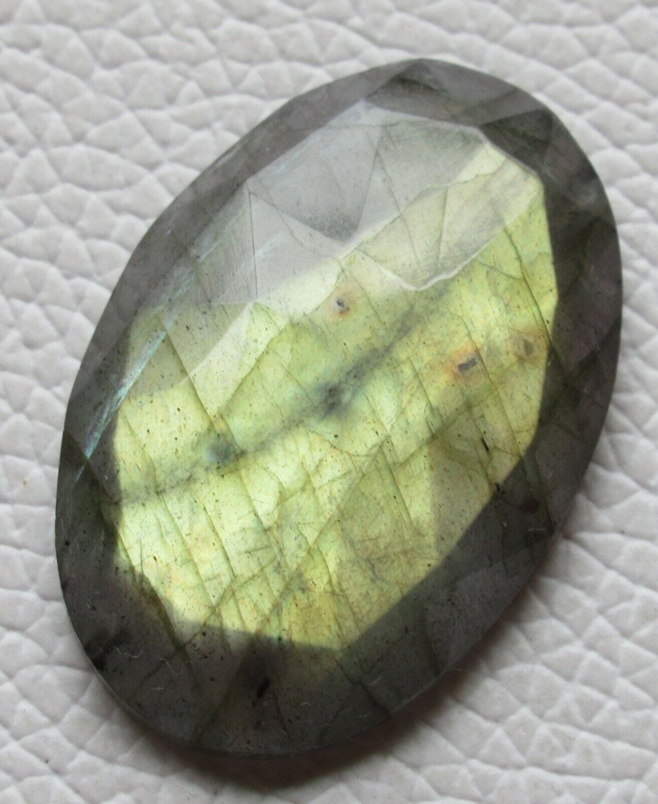 LABRADORITE ROSE CUT OVAL SHAPE 37.30 CTS NATURAL LOOSE GEMSTONE E 3592 ...