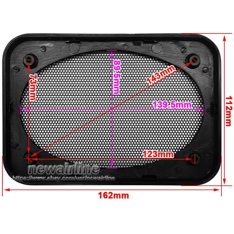 2x 4"x6" 4x6 Inch Square Speaker Grill Cover Audio Decorative Circle ...
