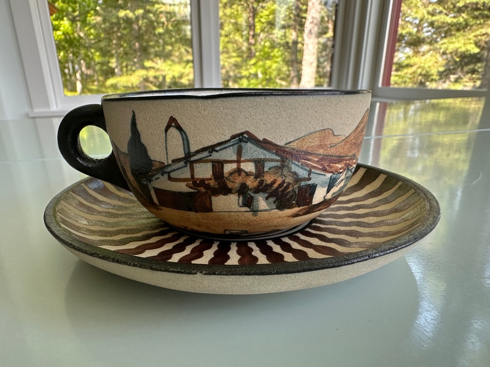 R. F. Ciboure hand painted Basque pottery teacup & saucer- pair | eBay