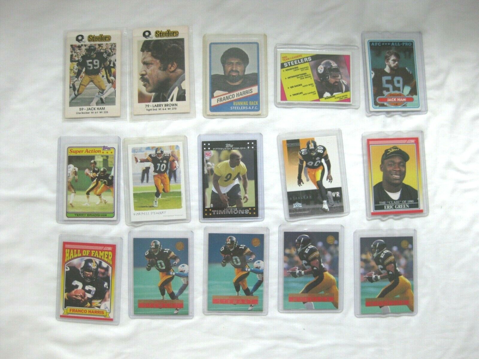 Assorted Pittsburgh Steelers Football Card Lot~Harris-Bradshaw & more ...