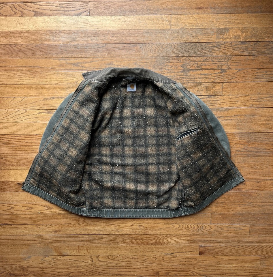 Vintage Carhartt Detroit Jacket Mens Large / XL J97 MOS Moss Green RARE ...